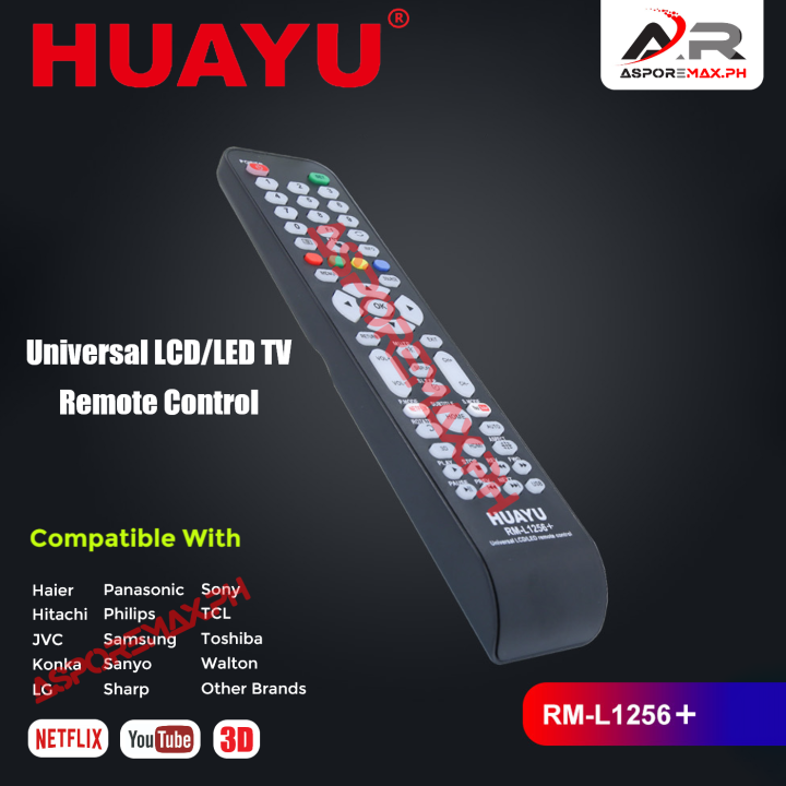 Huayu RM-L1256+ Universal Smart TV Remote Control with Home, Netflix and YouTube Button | Lazada PH