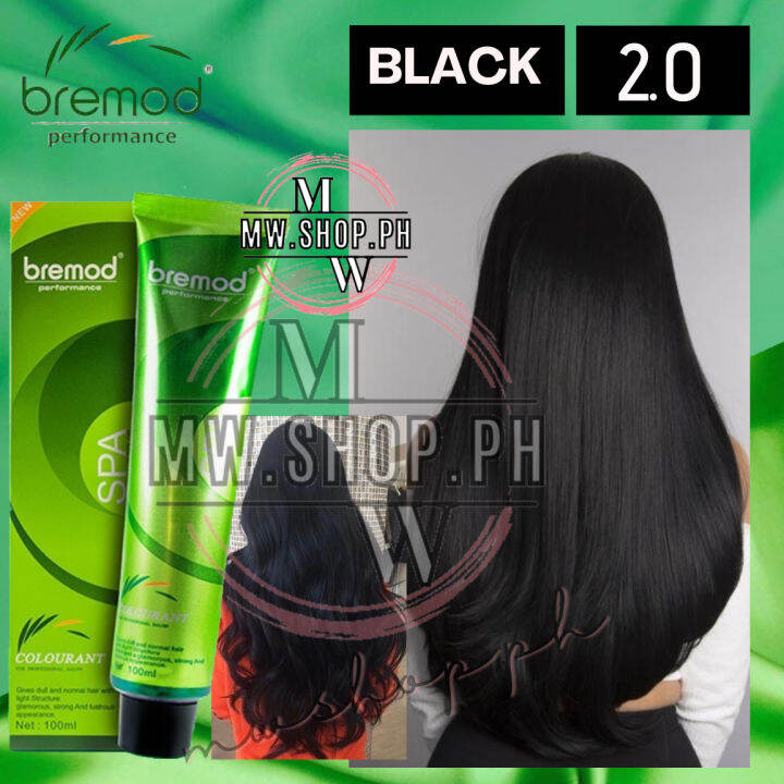 Bremod Hair Color 2.0 Black Permanent Hair Color 100ml SET with ...