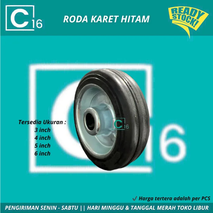Roda Troli 3" Wheel Only Roda Karet Etalase Gerobak Trolley 3 Inch ...