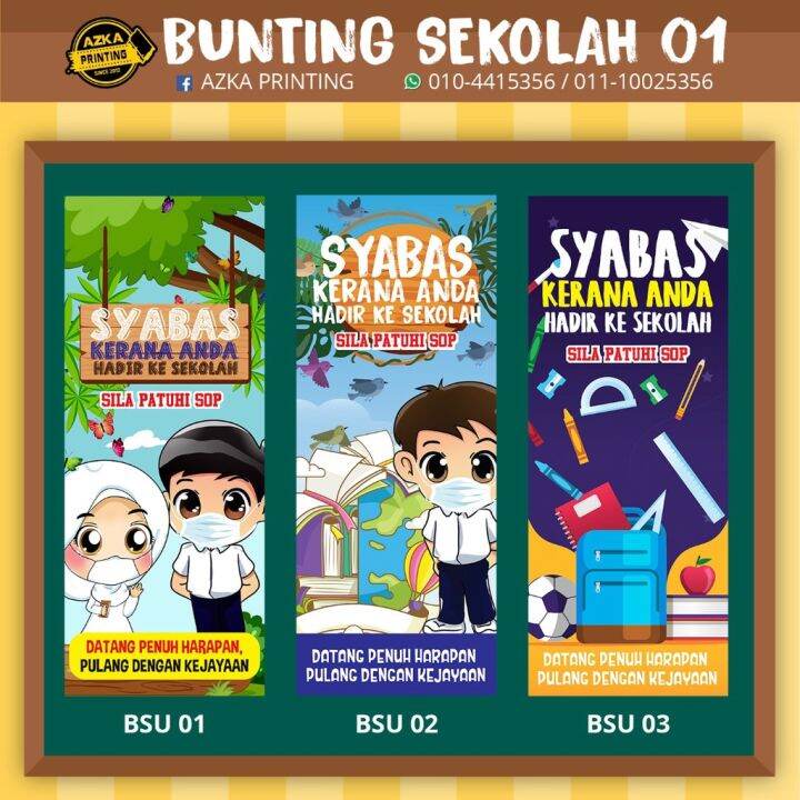 BUNTING BANNER SELAMAT KEMBALI | SELAMAT DATANG | KELAS | SEKOLAH | Lazada
