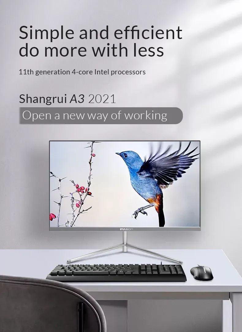 IPASON Intel 4 Core A3 N5095 23.8″ 1920 x 1080 256 GB SSD 8GB With Free Wireless Keyboard ...