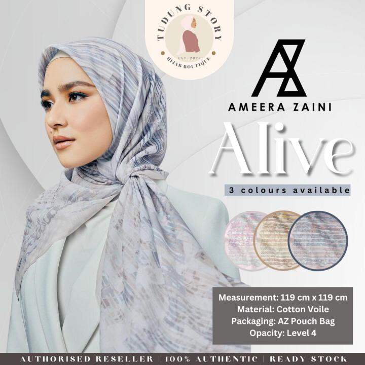 [ AZ ALIVE ] Premium Cotton Voile by Ameera Zaini + Free Pouch Bag | Lazada