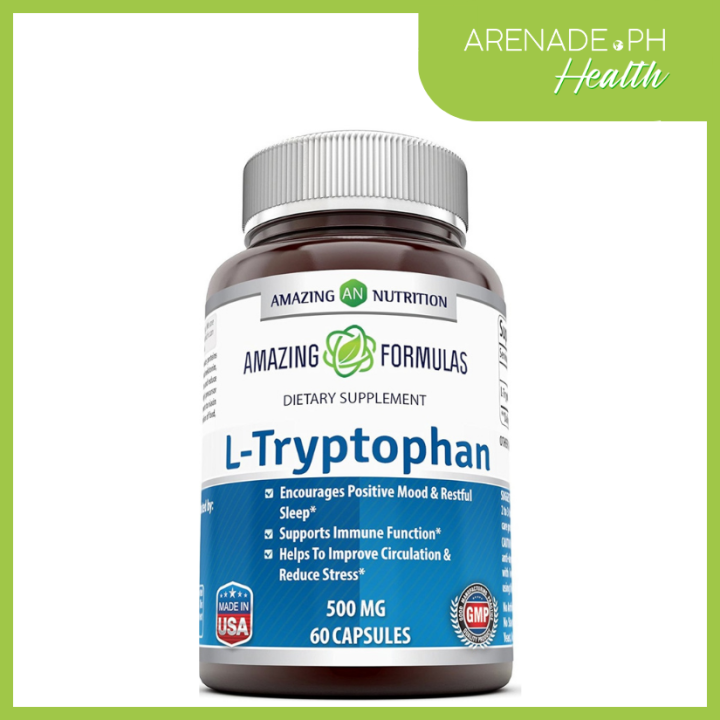 Amazing Nutrition L | Tryptophan Dietary Supplement (500mg) (60 ...