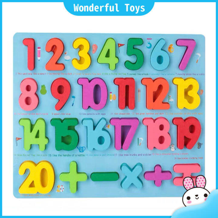 【Ready Stock】3D Multiclor Wooden Learning Board-Number(1-20) | Lazada PH