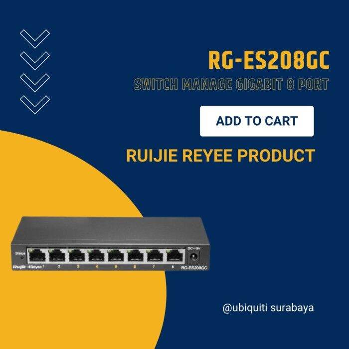 RUIJIE Reyee RG-ES208GC 8 Port Gigabit Cloud Managed Switch | Lazada ...