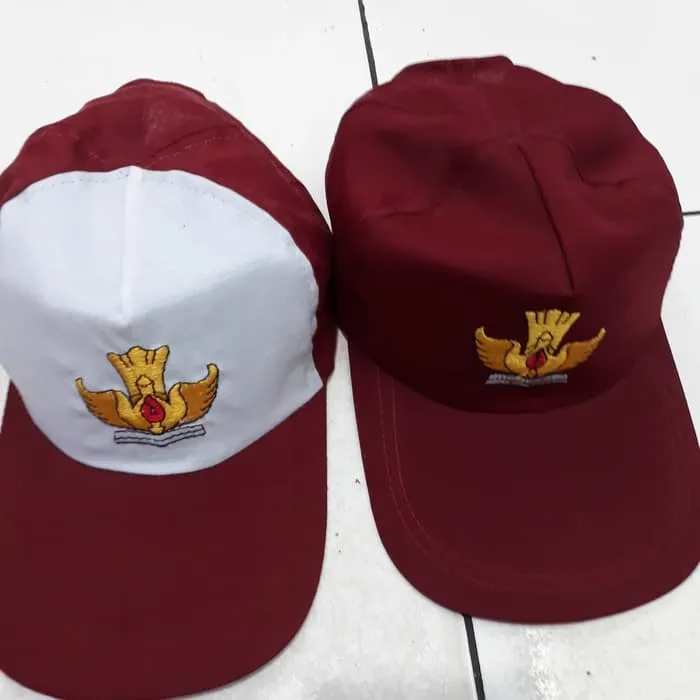 (COD) TOPI MERAH POLOS DAN TOPI MERAH PUTIH SD | Lazada Indonesia
