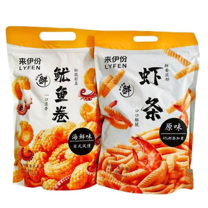 【来伊份】虾条/鱿鱼卷 188克 [LYFEN] Shrimp Crackers/Squid Roll 188G | Lazada