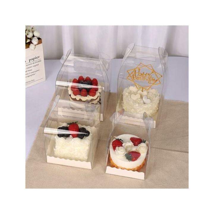 10pcs ACETATE CAKE BOX WITH HANDLE (included white tray) | Lazada PH