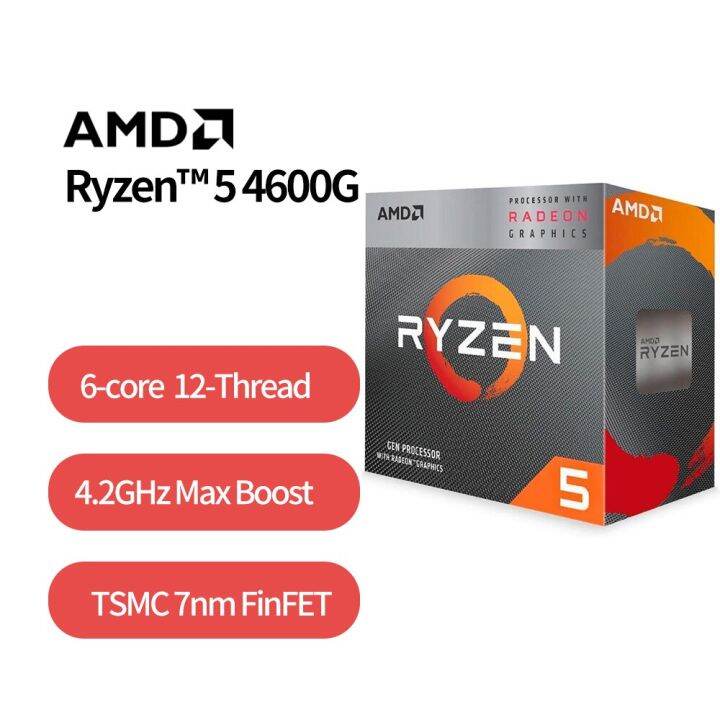 NEW AMD Ryzen 5 4600G R5 4600G 3.7GHz Six-Core Twelve-Thread 65W CPU Processor L3=8M 100 ...