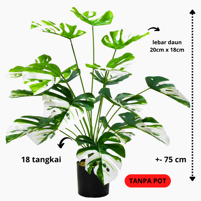 POHON MONSTERA JUMBO ARTIFICIAL DAUN MONSTERA PLASTIK POT MONSTERA ...