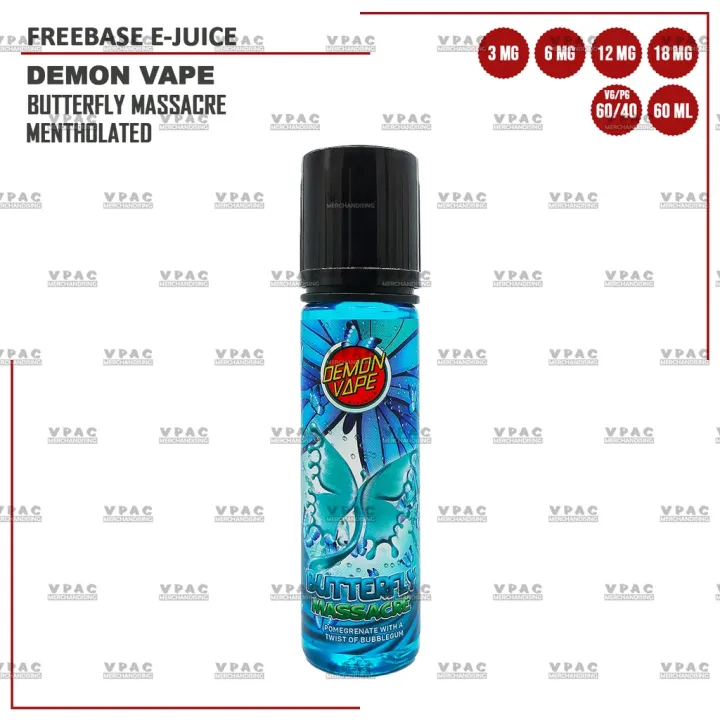 durable Demon Vape 60ML Butterfly Massacre (3 MG, 6 MG, 12 MG, 18 MG ...