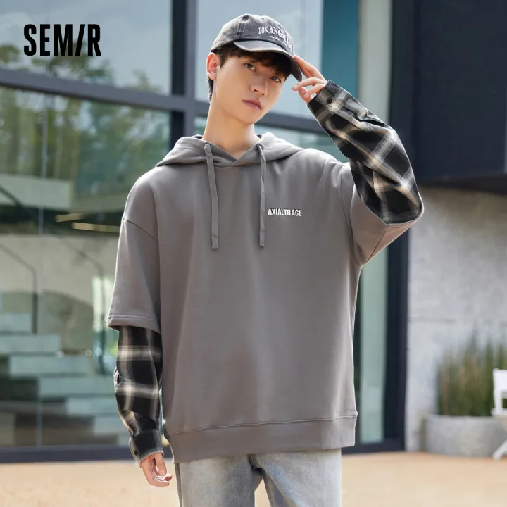 Semir เสื้อยืดผู้ชาย2022ต้นฤดูใบไม้ผลิใหม่คมชัดสีลายสก๊อตแนวโน้มแฟชั่น H Oodies ถักเด็ก ...