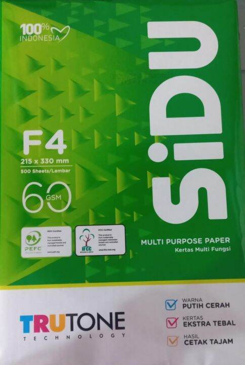 Kertas F4 60 gsm SIDU 1 Rim 215 x 330 mm | Lazada Indonesia
