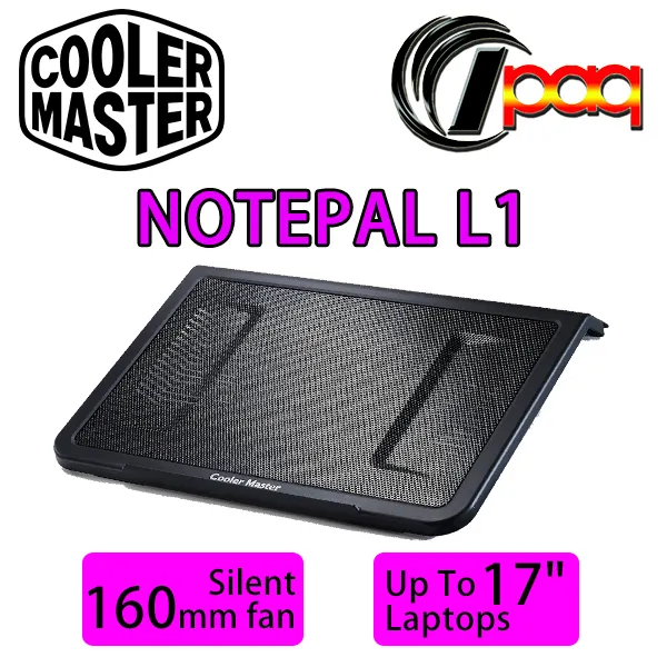 Cooler Master Notepal L1 Notebook Cooler, Slim & Lightweight, 160mm Fan ...