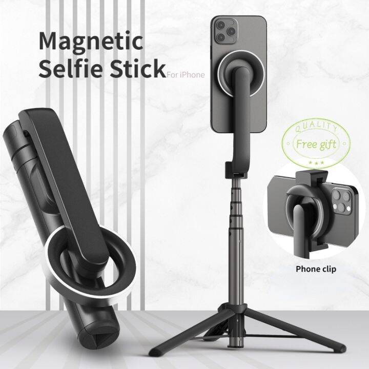 Portable Magnetic Selfie Stick Tripod with Remote Magsafe Cellphone Stand for iPhone | Lazada PH