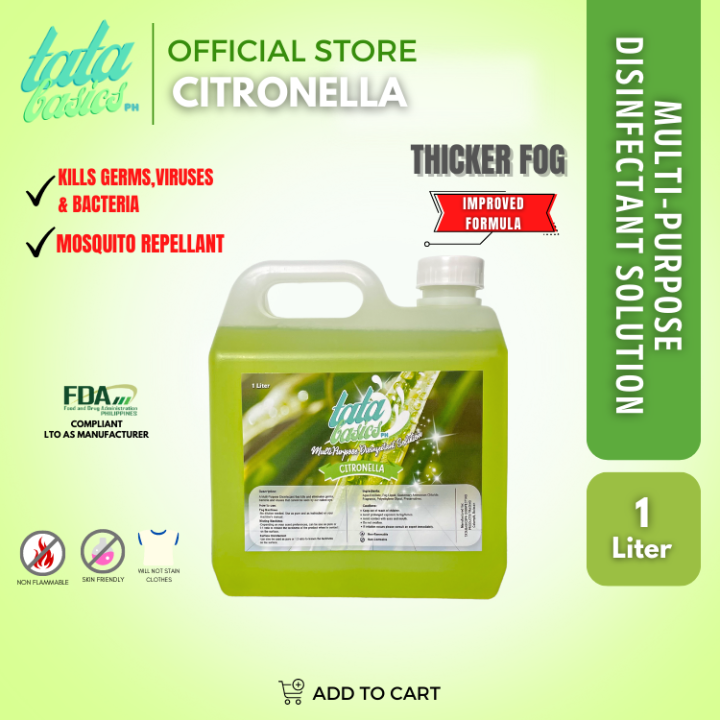 1L CITRONELLA | MULTI PURPOSE DISINFECTANT SOLUTION | FOR FOGGING ...