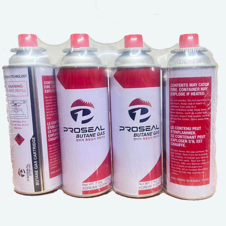PROSEAL butane gas for portable gas stove 220g（pack=4pcs） | Lazada PH