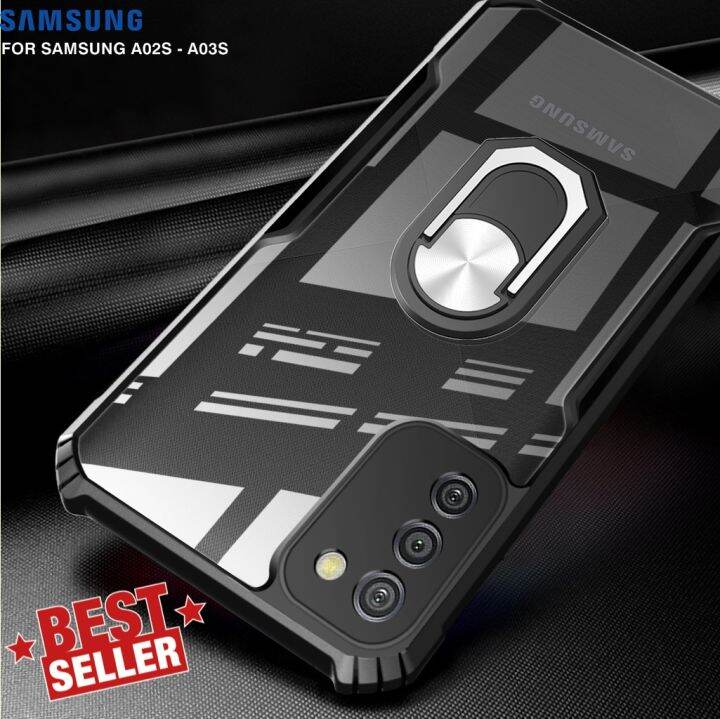Case Samsung A03s - A02s XUNDD i-Ring Standing Transparan CLEAR Armor | Lazada Indonesia