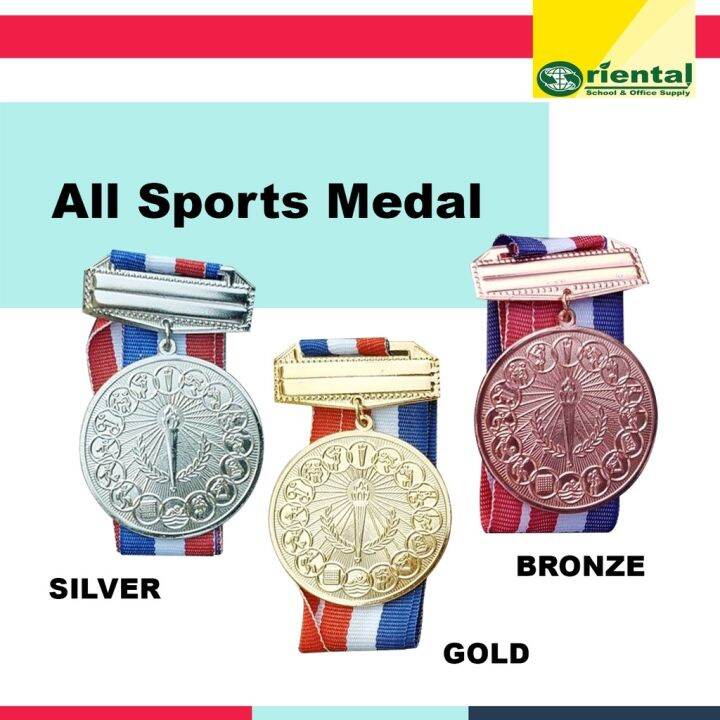 Regular 4 cm All Sports Medal w/ box - Sportsmanship - Gold Silver ...