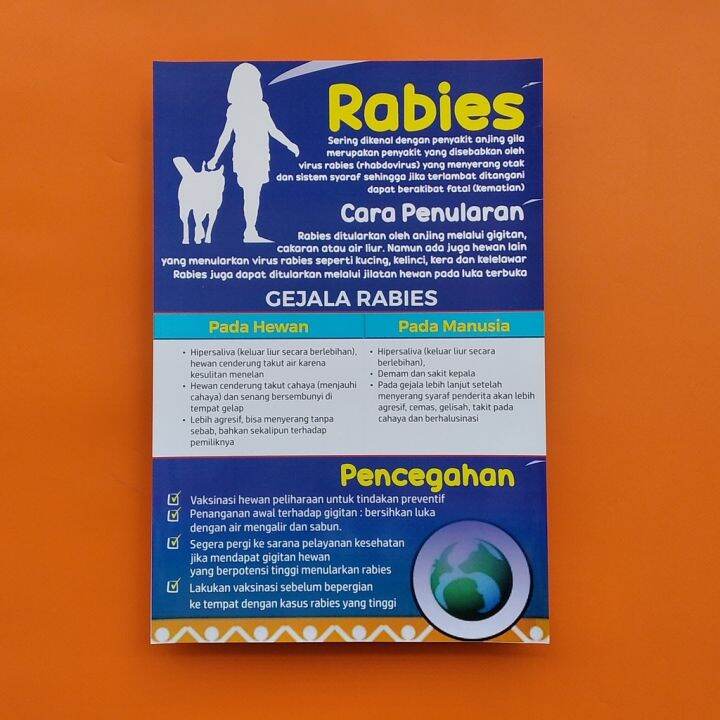 Terbaru!!! Poster Rabies, Poster Bahaya Rabies, Poster sudah laminating ...