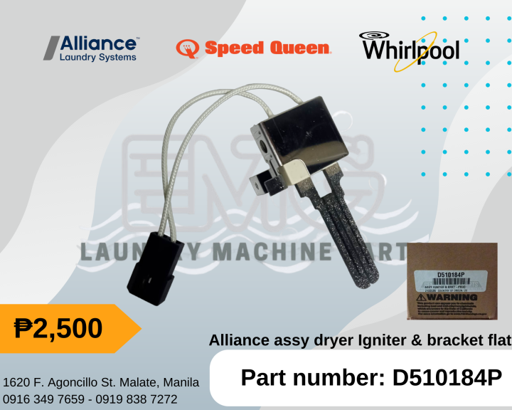 Alliance #D510184P Washer/Dryer ASSY IGNITER | Lazada PH