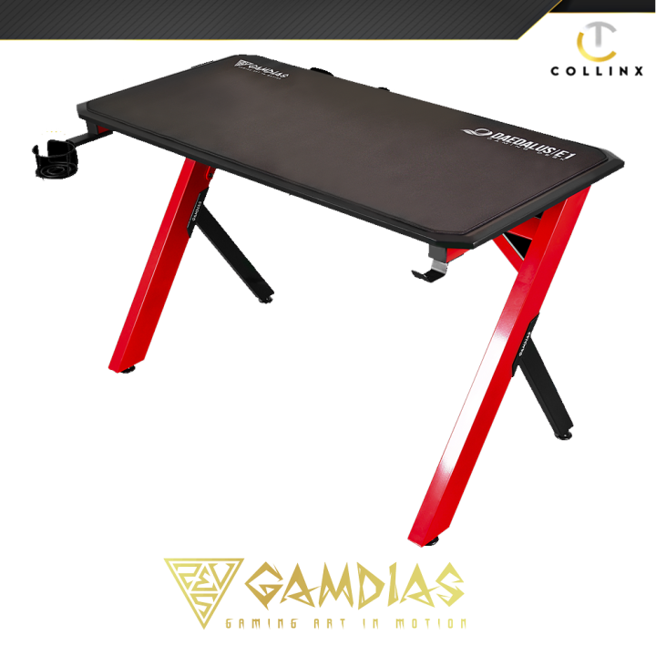 GAMDIAS GAMING TABLE DESK DAEDALUS E1 BLACK-RED | With Waterproof ...