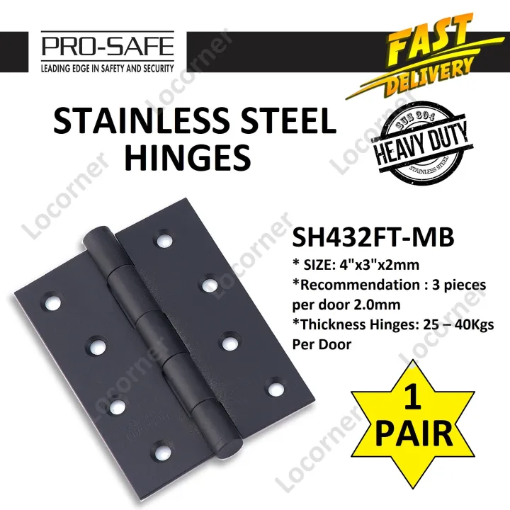 PRO-SAFE Stainless Steel SUS 304 Hinges 🤩/ Engsel Pintu Hitam/ Engsel ...