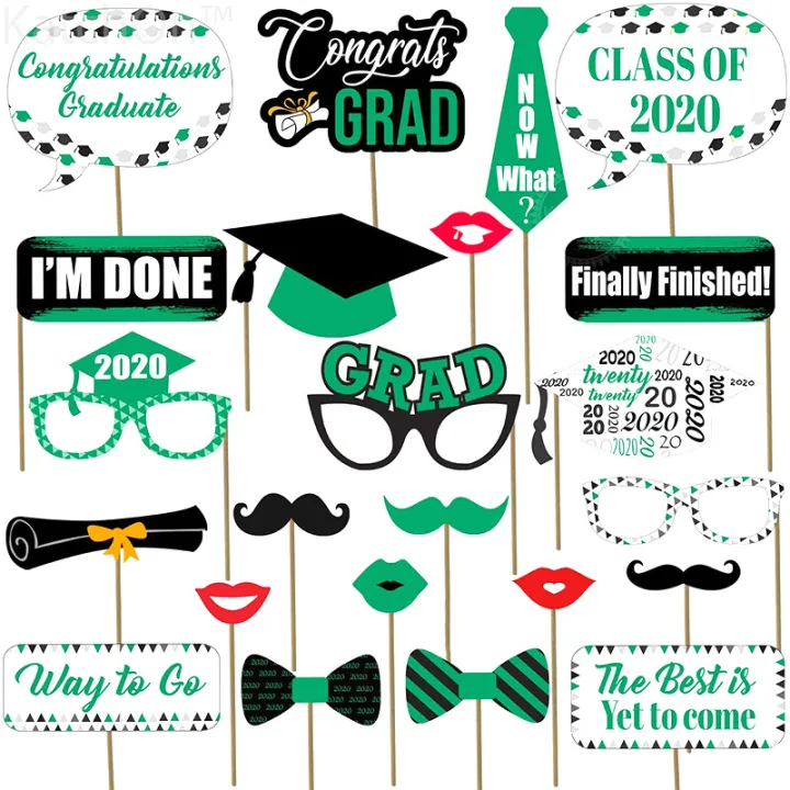 JOYMEMO Graduation Season Themed Photo Booth Props Congrats Grad Class ...