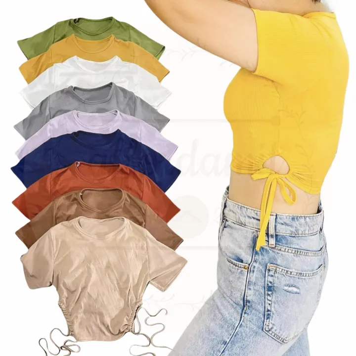 PinkySwear Ravenna Ribbed Two Hold Side String Top | Lazada PH