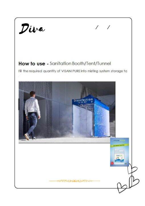 DIVA SALE Visani pure multi surface disinfectant 4Liter hypochlorous ...