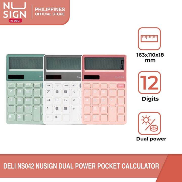 NuSign NS042 Dual Power Pocket Calculator | Lazada PH
