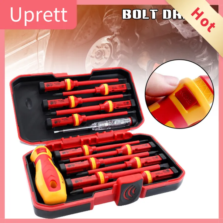 Upretty 13pcs Insulated Screwdriver Set 1000V Cross Slotted Driver Bit ...