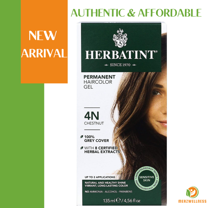 Herbatint (Antica Herbavita), Permanent Haircolor Gel, 4N, Chestnut, 4. ...