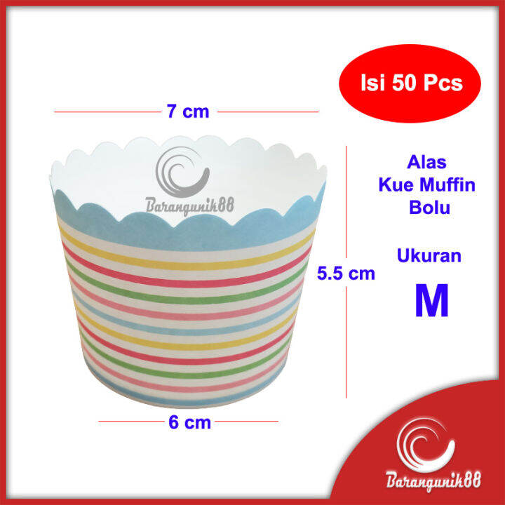 [Garis, Medium] Kertas Alas Muffin Cup Cake Bolu Roti Kue (50 pcs) Ukuran Sedang | Lazada Indonesia