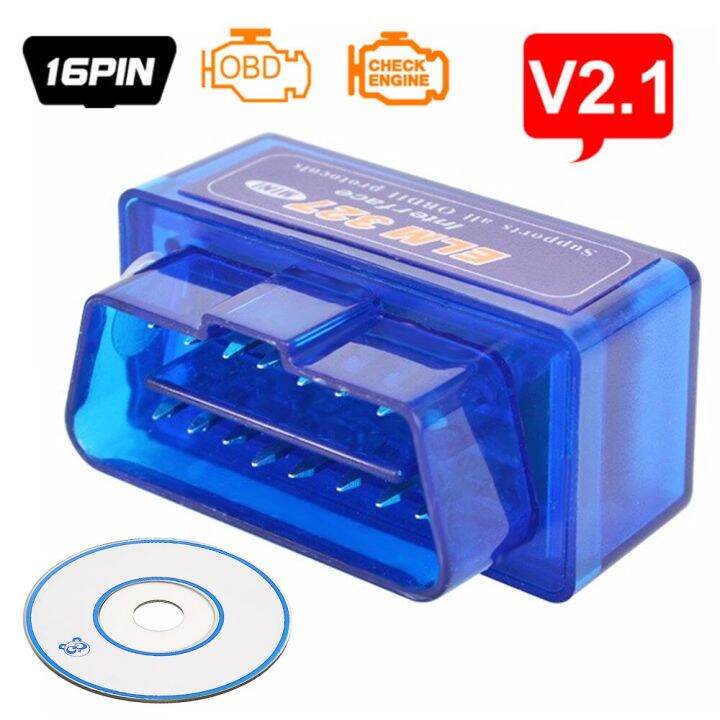 Mini ELM327 V2.1 Bluetooth-Compatible OBD2 Scanner Automotive Diagnostic Scan Tool For Android ...