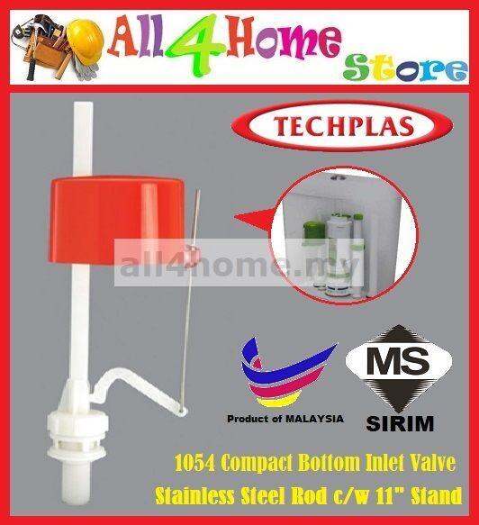 TECHPLAS Compact Bottom Inlet Valve + Stainless Steel Rod c/w 11" stand ...