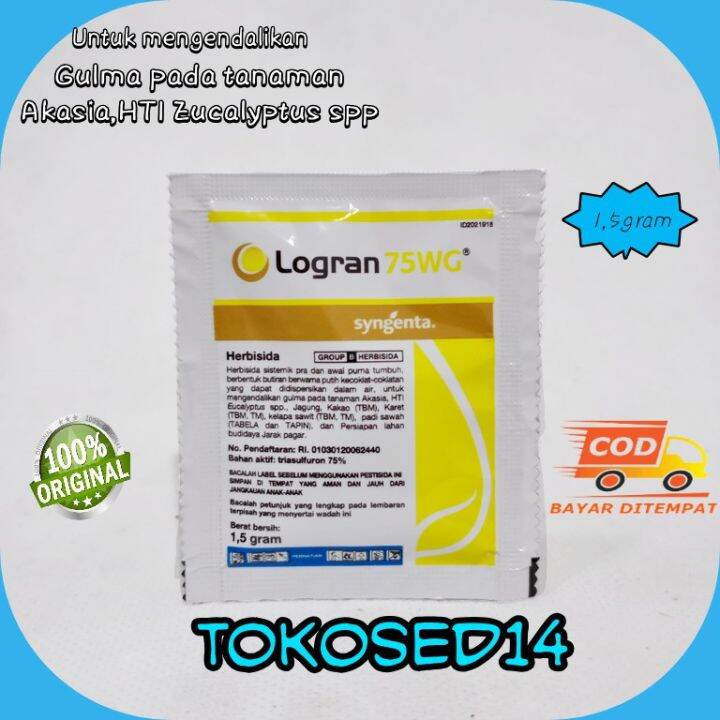 herbisida logran 75 WG 1,5 gram pra tumbuh pembasmi biji gulma padi ...