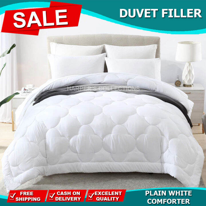Harper's Collections - Plain White Comforter Duvet Filler Insert ...