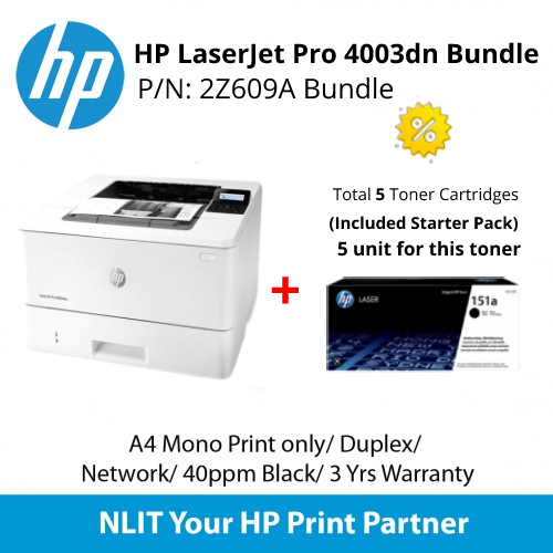 HP LaserJet Pro 4003dn Printer Bundle Package + Total 5 Toner Cartridges Bundle | Lazada