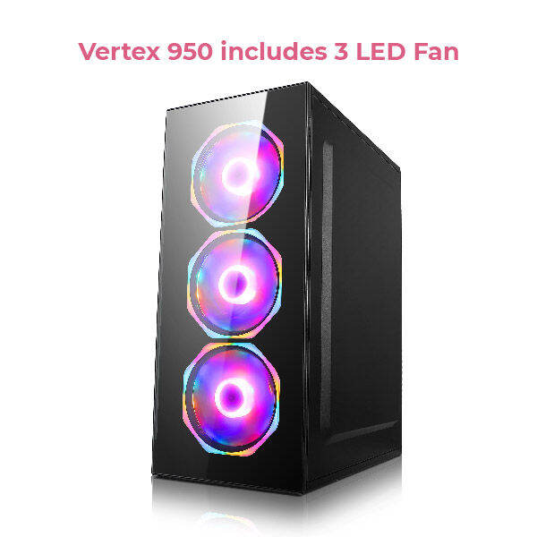 NOVUS PC CASE VERTEX 950 3 LED FAN, Desktop Casing, Computer Case, RGB ...