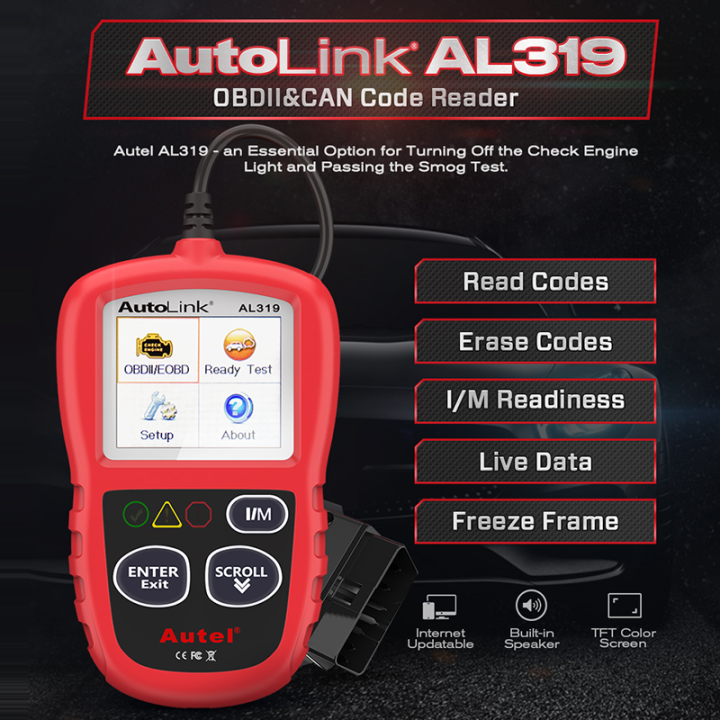 Original Spot Au AutoLink AL319 Auto Diagnostic Tool OBD2 Code Reader ...