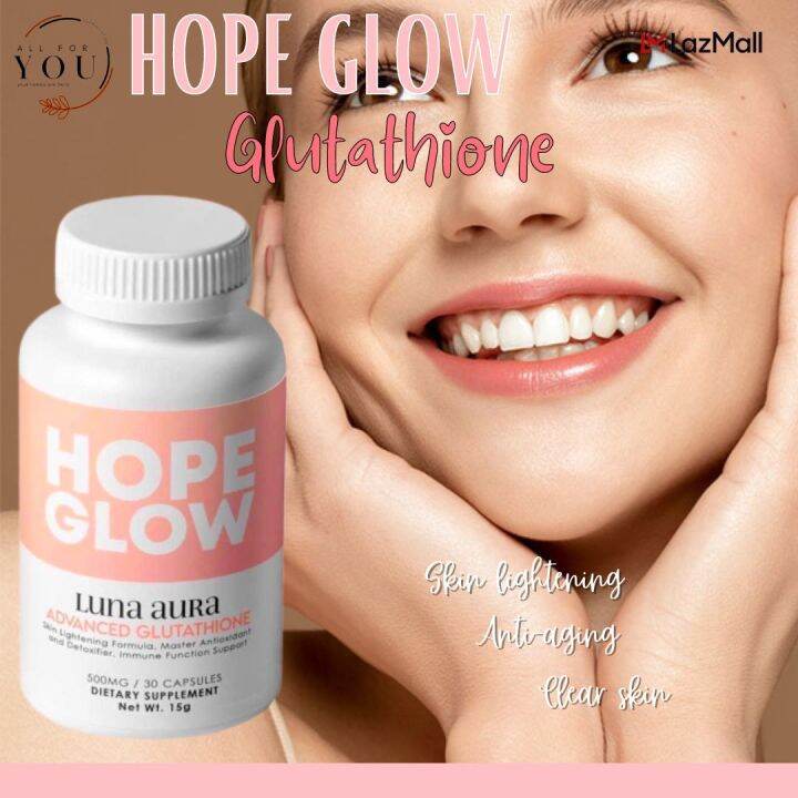 Hope Glow Glutathione Capsules Skin Lightening Younger Looking Clear ...