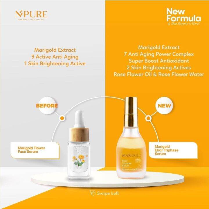 NPURE Marigold Elixir Triphase Serum - Serum Anti Aging N'PURE | Lazada ...