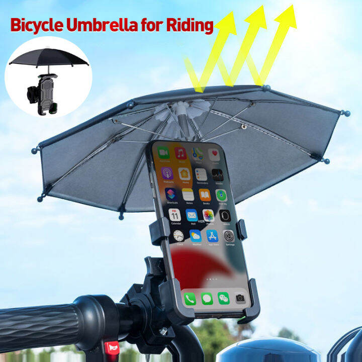 Motorcycle Phone Holder with Umbrella Auto-locking Sun Shade Parasol ...