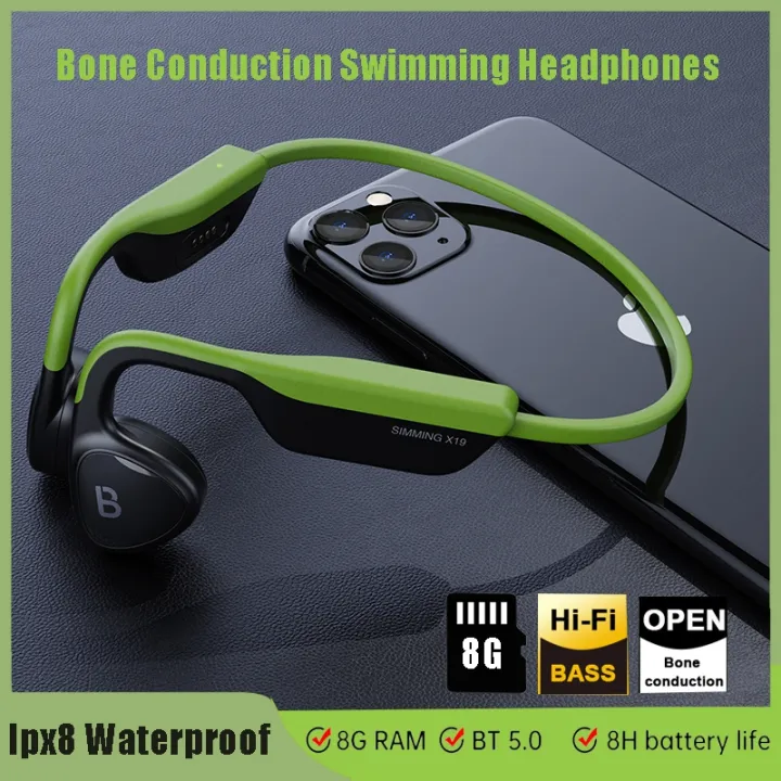 Swimming Bone Conduction Headphone Bluetooth 5.0 Wireless Gaming ...