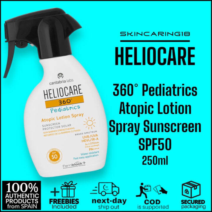 HELIOCARE 360° Pediatrics Atopic Lotion Spray Sunscreen SPF50 250ml by SkinCaring18 | Lazada PH