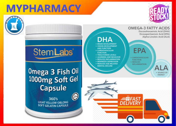 STEMLABS OMEGA 3 FISH OIL 1000MG 360'S | Lazada