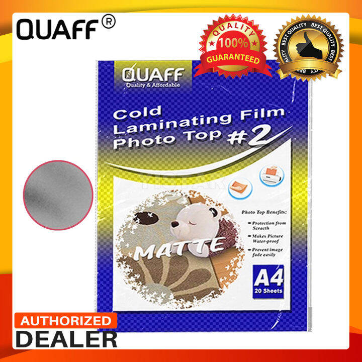 Quaff Matte Photo Top Cold Laminating Film Size: A4 20Sheets 80mic ...