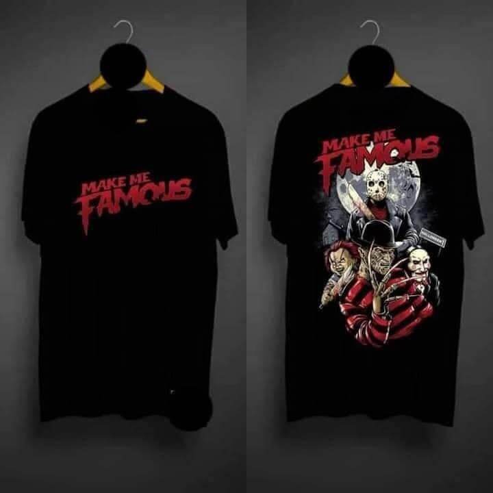 MAKE ME FAMOUS FRONT & BACK DESIGN CUSTOMIZED OVERSIZED TSHIRT A4 SIZE ...