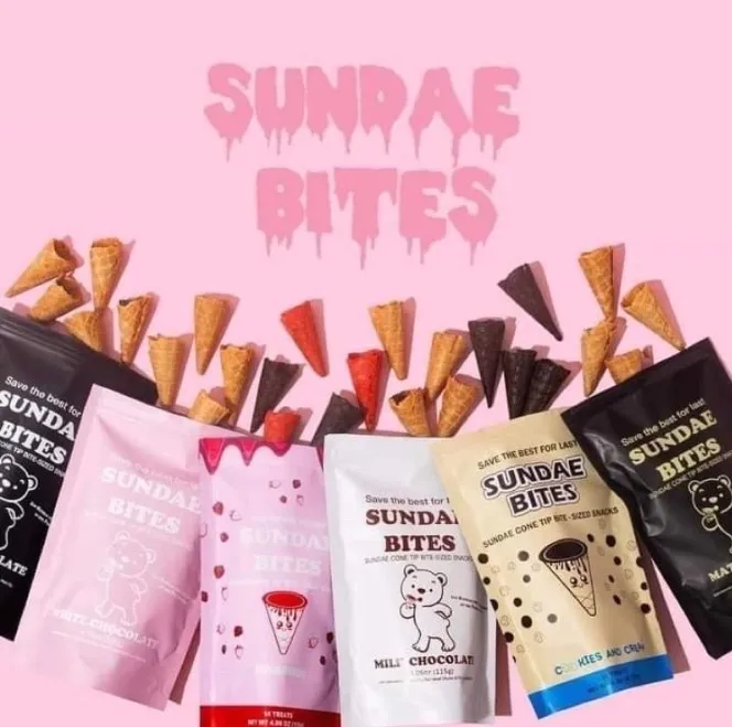 UG1 SUNDAE BITES Sundae Cone Tip Bite-Sized Snacks 115g 8 different ...